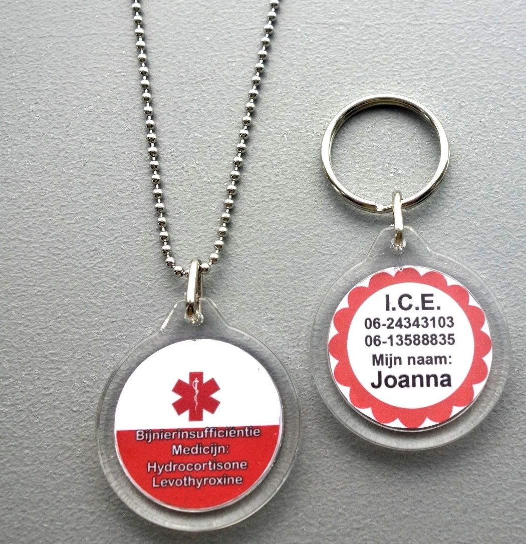 Medische ketting kopen. Kijk bij optie voor de keuze.